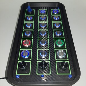 Pc Usb Button Box 3D Printed Carbon Style With Neon Squares (it Glows ...