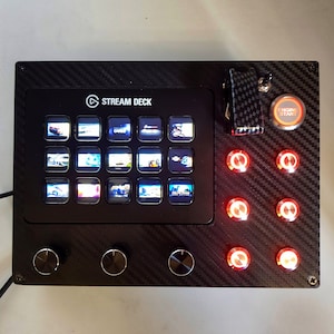 Pc Usb Stream Deck Button Box 17 Functions Back-lit Red for Simracing ...