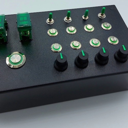 PC USB Button Box 27 Function Metallic Back Lit Green for - Etsy