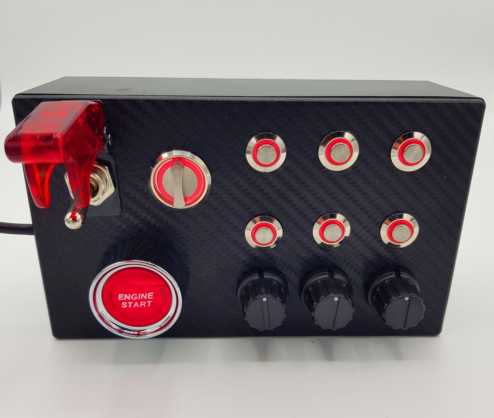 PC 19 Functions Push Usb Button Box Blue or Red Back Lit - Etsy