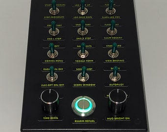 PC USB Button Box 28 Functions Back Lit Red With Neon Labels Sheet for ...