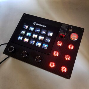 Pc Usb Stream Deck Button Box 17 Functions Back-lit Red for Simracing ...