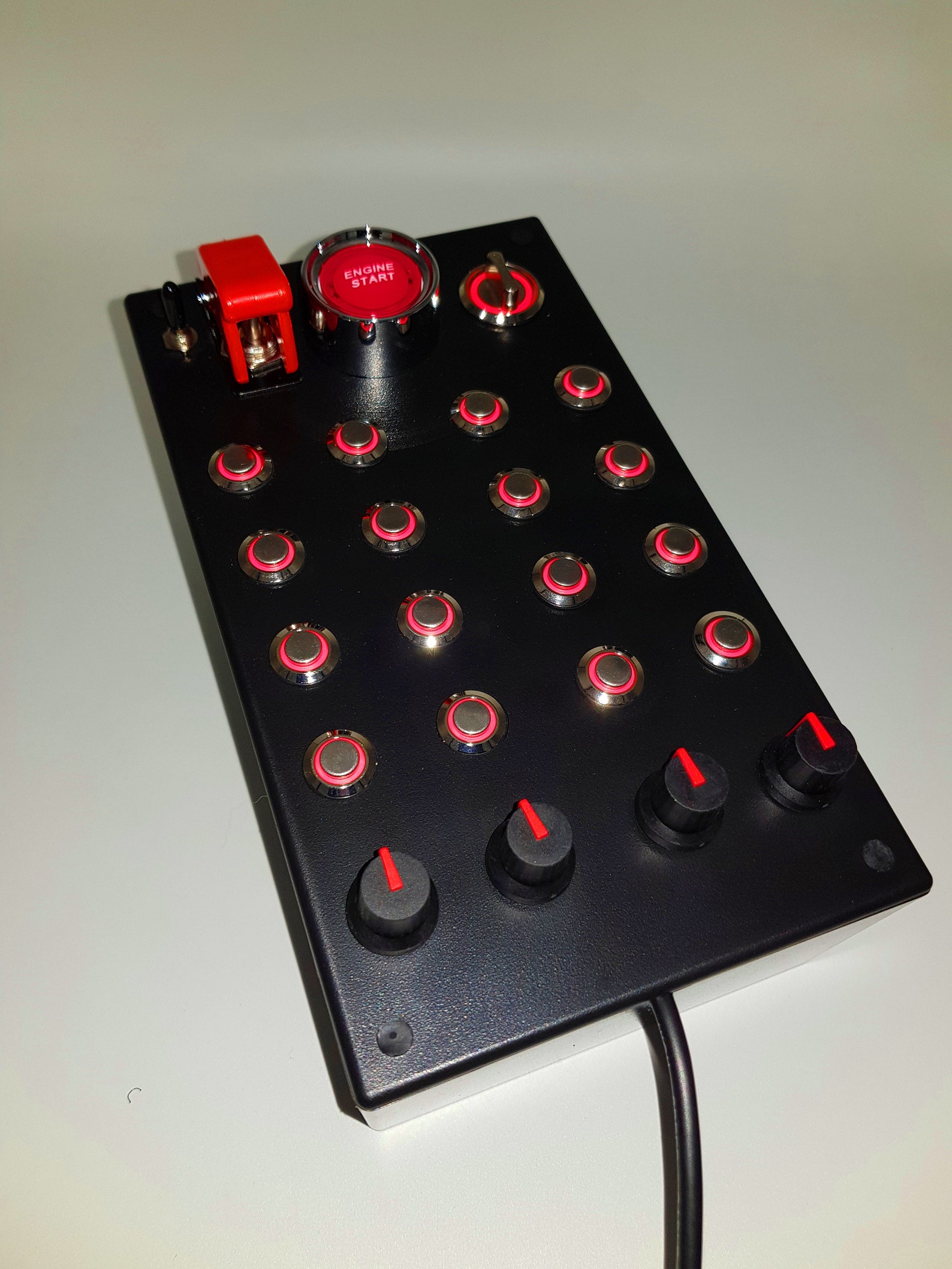 PC USB Button Box 32 Functions Back Lit Red With Neon Labels - Etsy UK