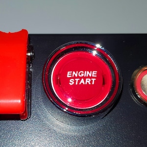 PC USB Button Box 32 Functions Back Lit Red With Neon Labels Sheet for ...