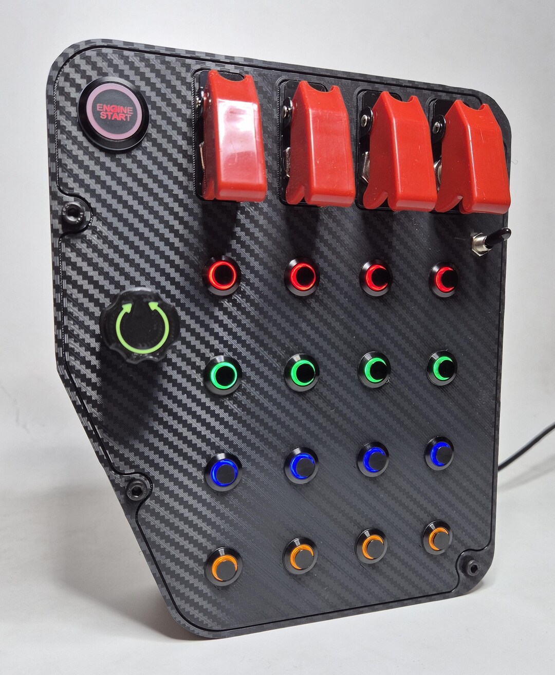 Pc Usb Button Box 3D Printed FERRARI 296 GT3 STYLE 24 Functions Back ...