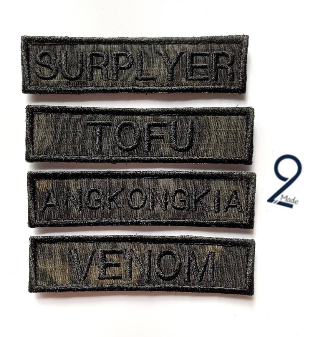 T92 Custom Embroidered Name Tag Patch With Hook Fasteners - Etsy