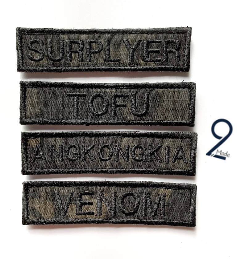 T92 Custom Embroidered Name Tag Patch With Hook Fasteners - Etsy