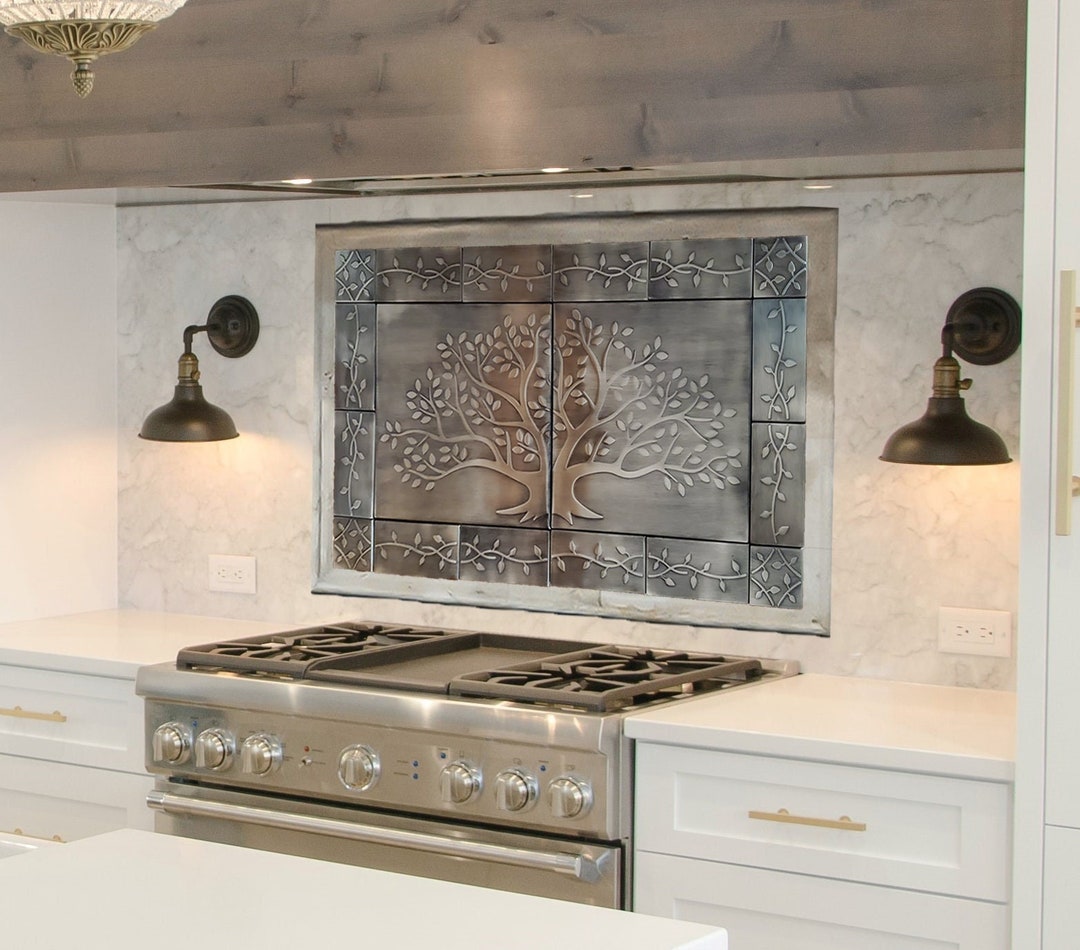Stainless Steel Tiles, 18 Brushed Stainless Steel Accent Tiles, 30"x18 ...