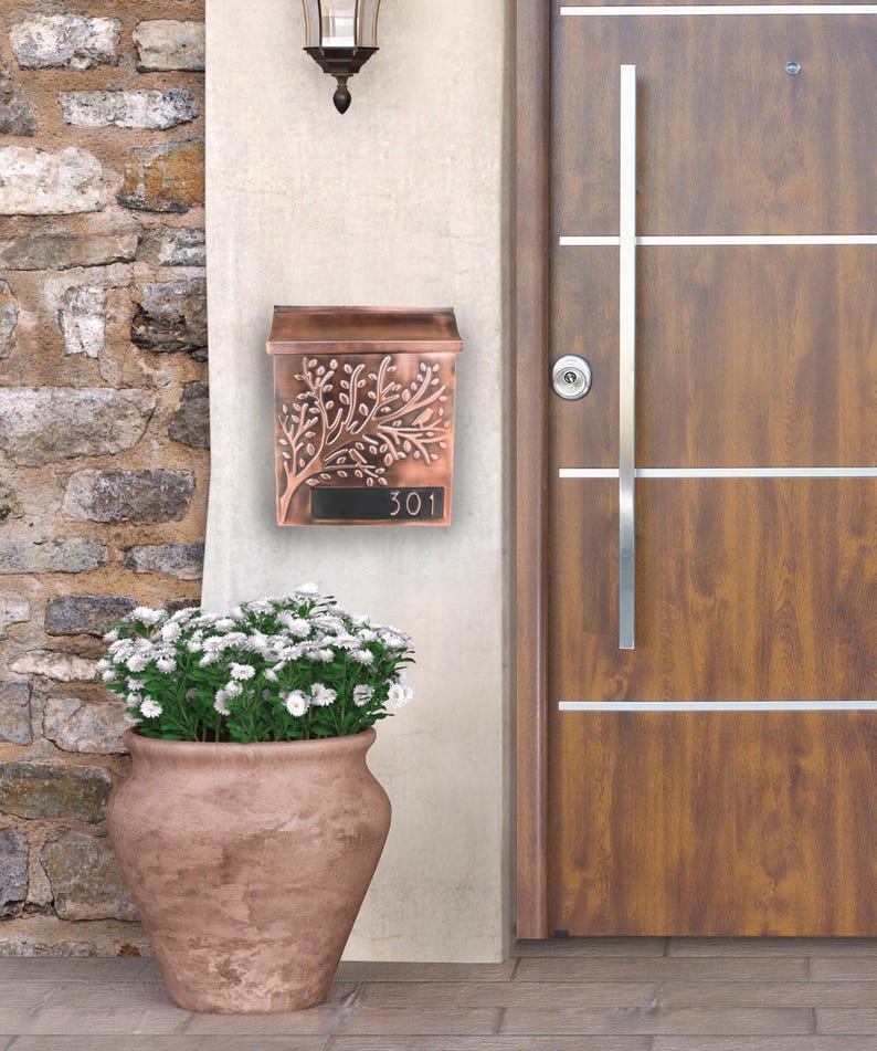 Extra Large Copper Mailbox With Personalized Embossed House Numbers and ...