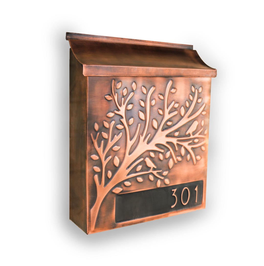 Extra Large Copper Mailbox With Personalized Embossed House Numbers and ...
