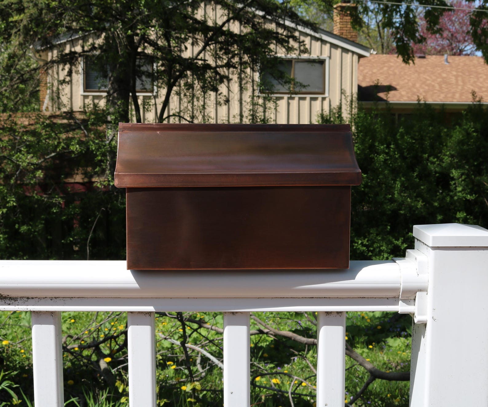 Brown Patina Copper Mailbox, Wall Mount Mailbox - Etsy