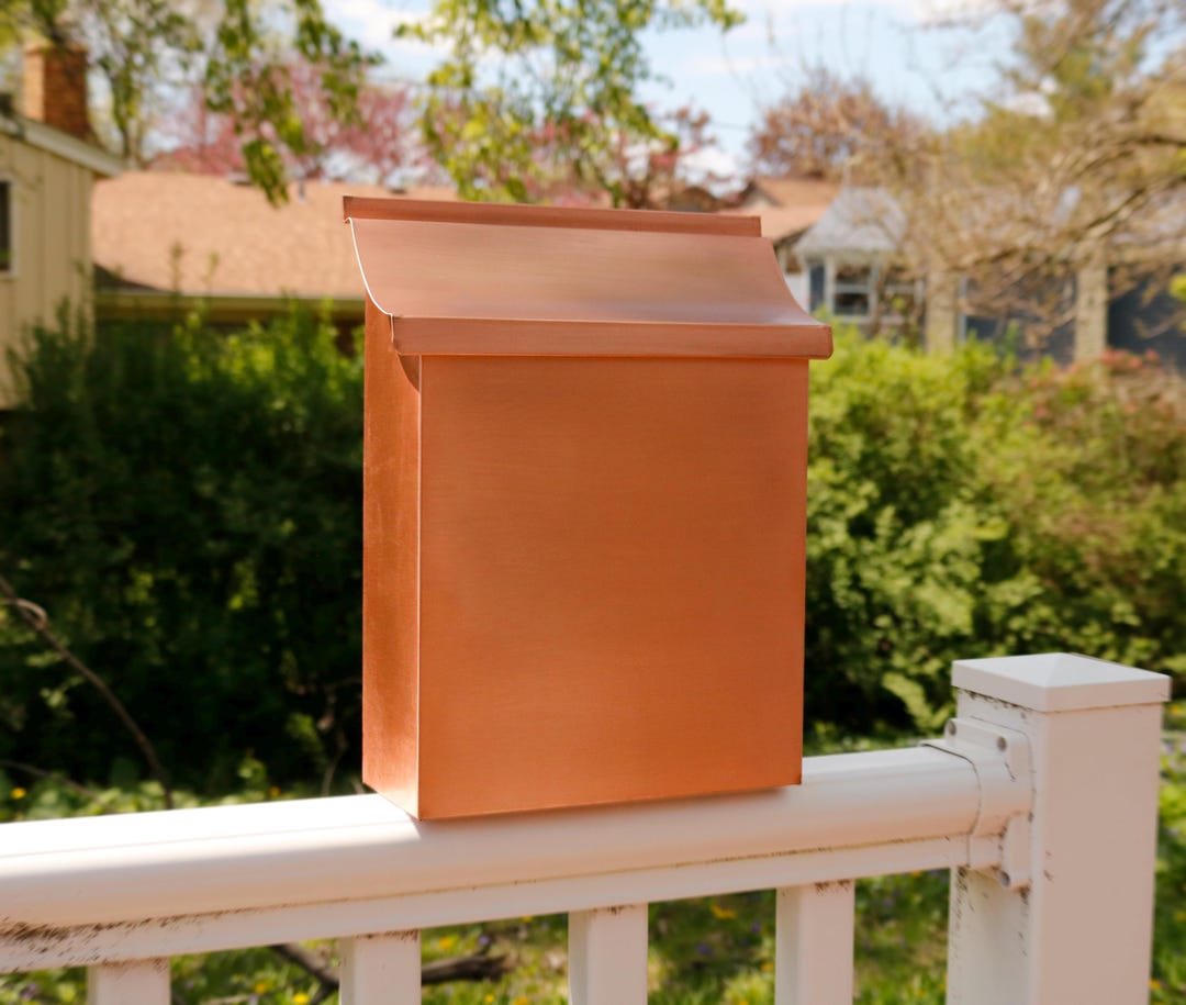 Large Flush Mount Brushed Copper Mailbox, Wall Mount Mailbox With ...