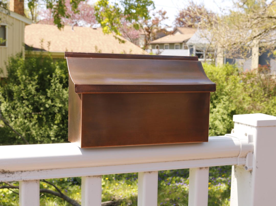 Brown Patina Copper Mailbox, Wall Mount Mailbox - Etsy