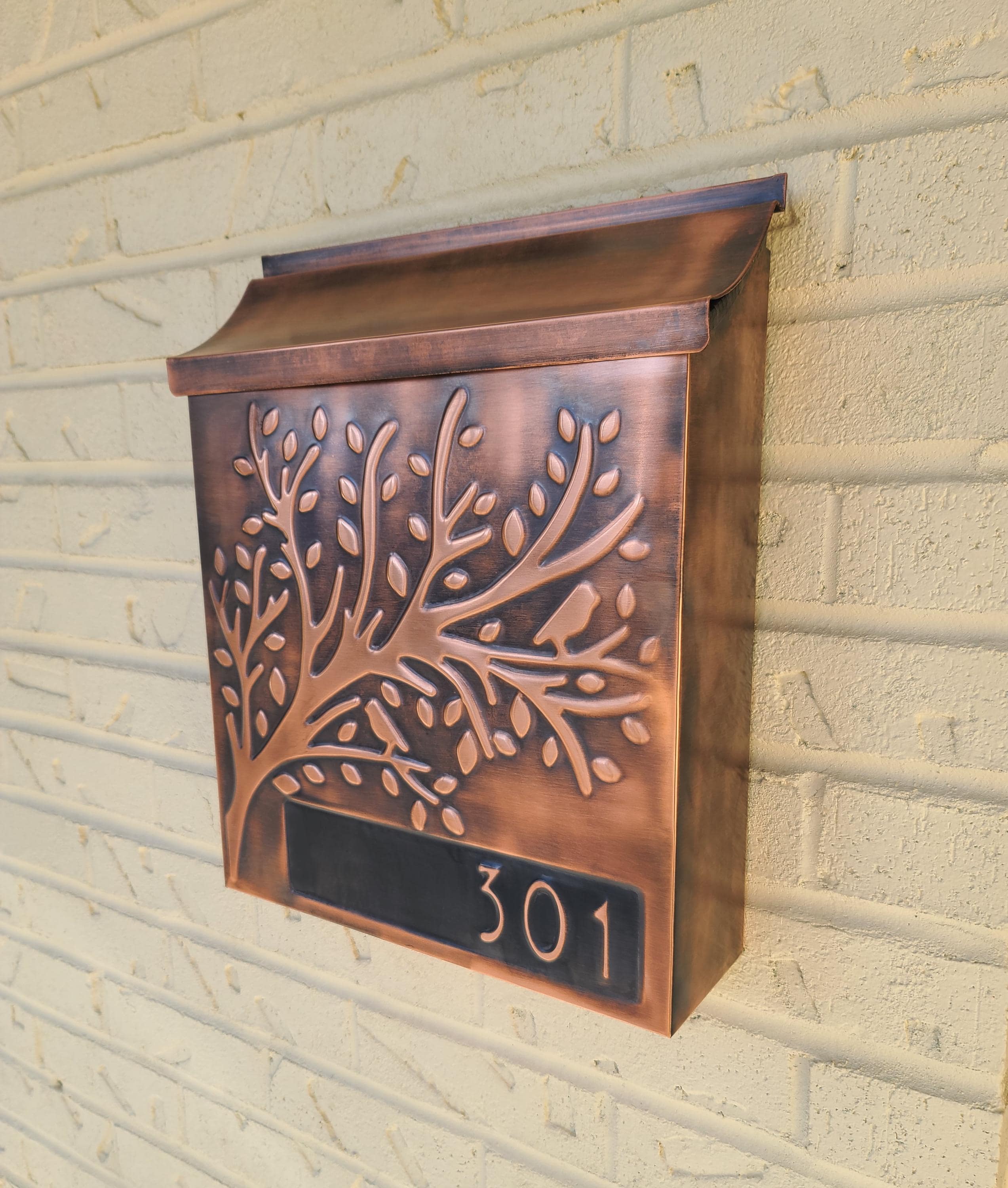 Extra Large Copper Mailbox With Personalized Embossed House Numbers and ...