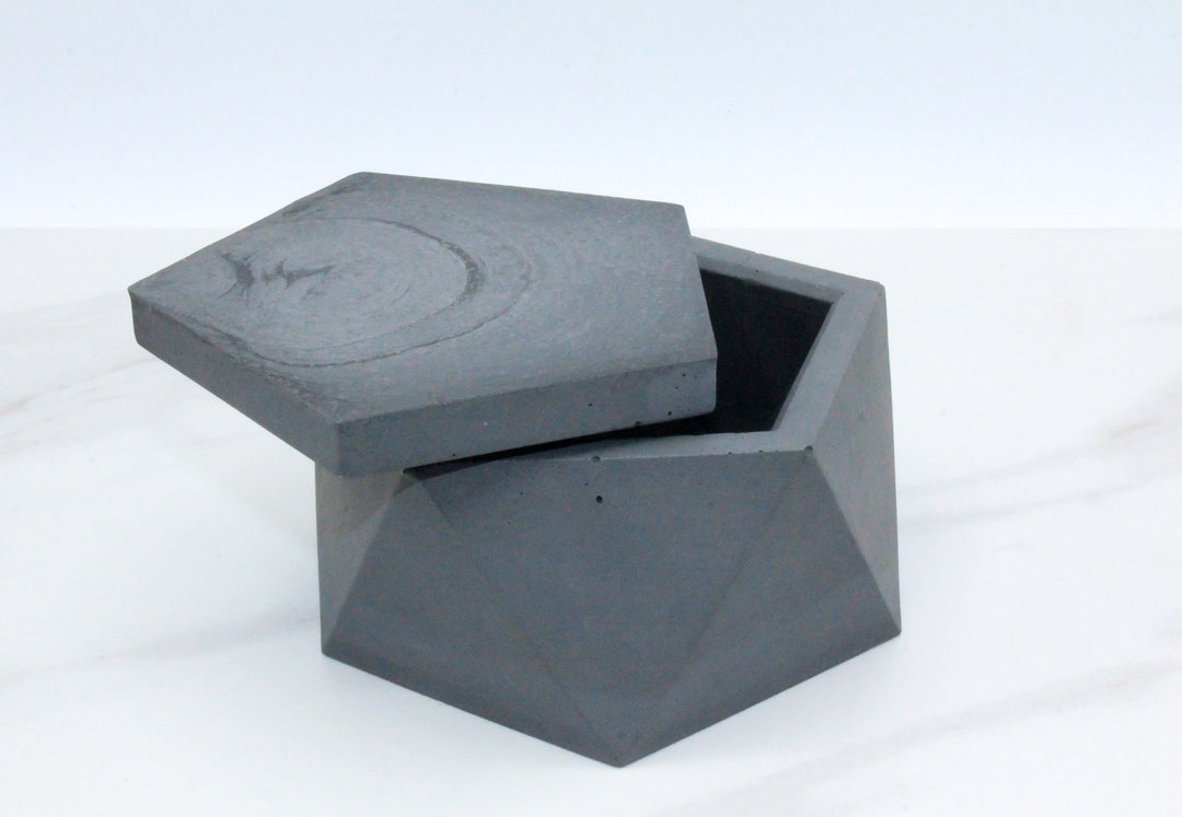 Concrete Box-jewelry Box-geometrical Decor-trinket Dish-stash Box ...