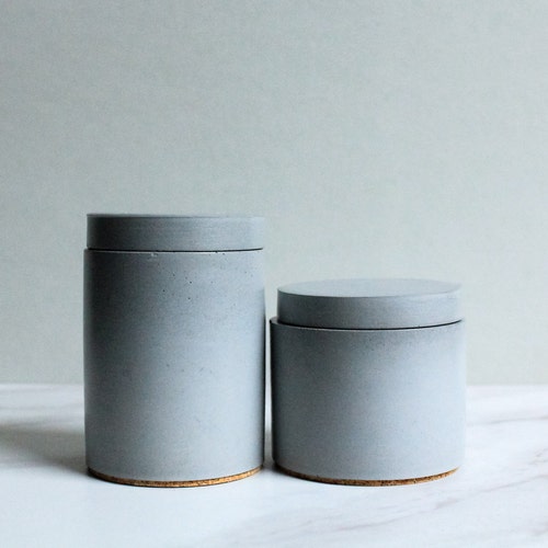 Concrete and Walnut Lid Square Box - Etsy