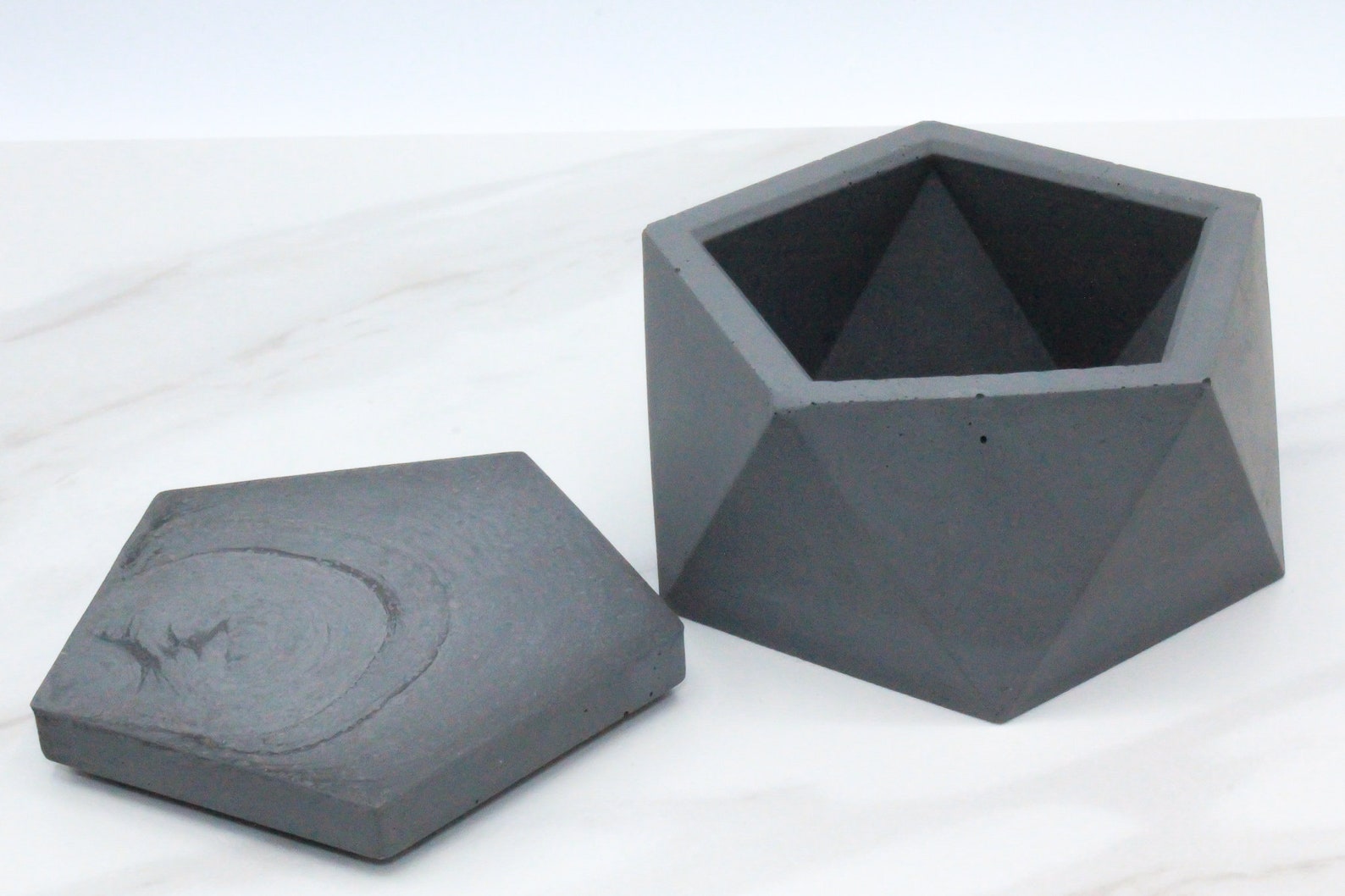 Concrete Box-jewelry Box-geometrical Decor-trinket Dish-stash Box ...