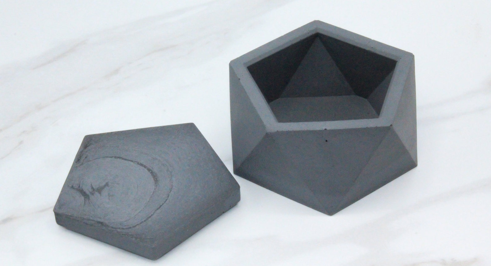 Concrete Box-jewelry Box-geometrical Decor-trinket Dish-stash Box ...