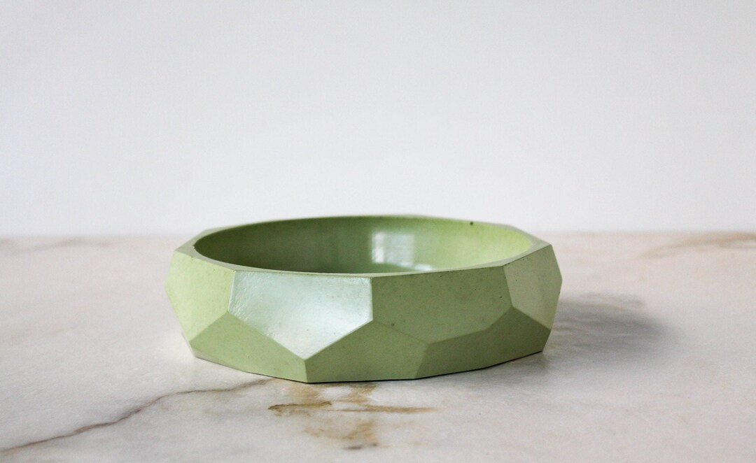 Geometric Bowl-retro Green Catchall Bowl - Etsy