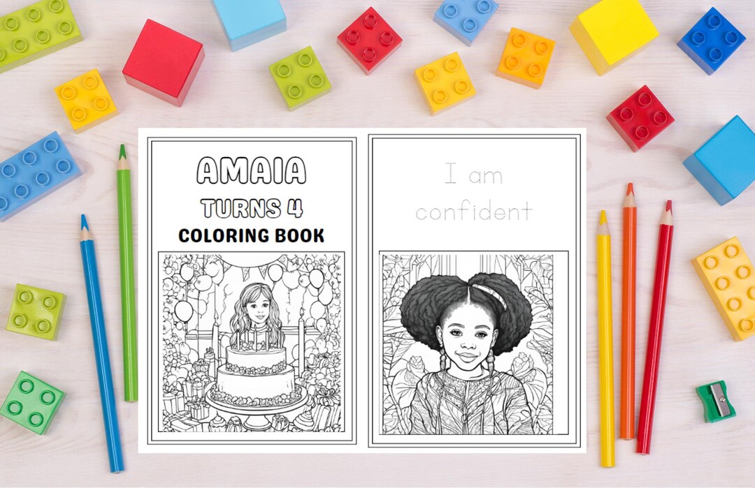 Custom Birthday Coloring Book | Custom Birthday Gift for Girls ...