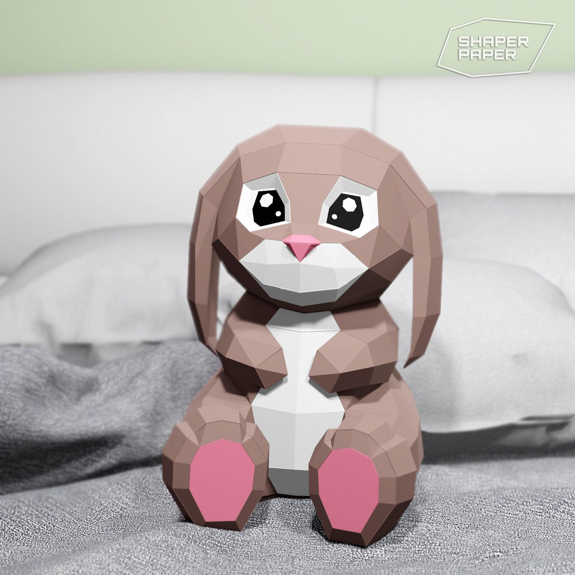 Papercraft 3D Rabbit Bunny template low poly paper sculpture | Etsy