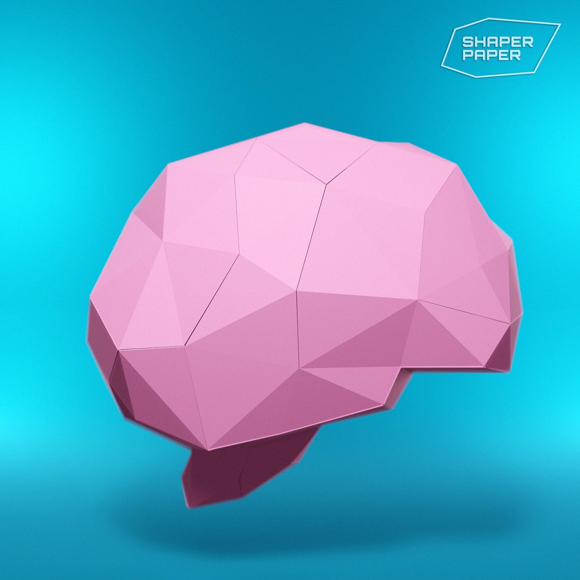 Papercraft 3D Brain template Halloween decor low poly paper | Etsy