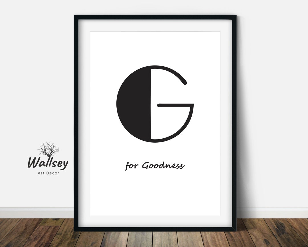 Letter Series G for Goodness , Printable, Text Print, Inspirational ...