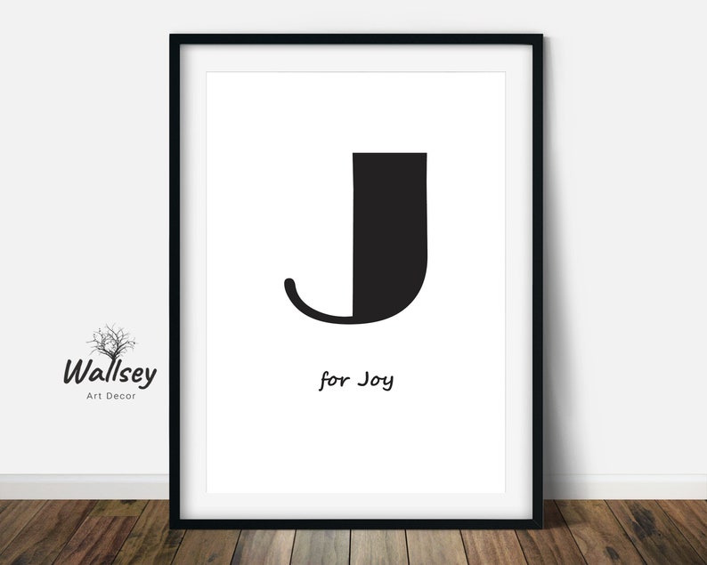 Letter Series J for Joy, Printable, Text Print, Inspirational Words ...