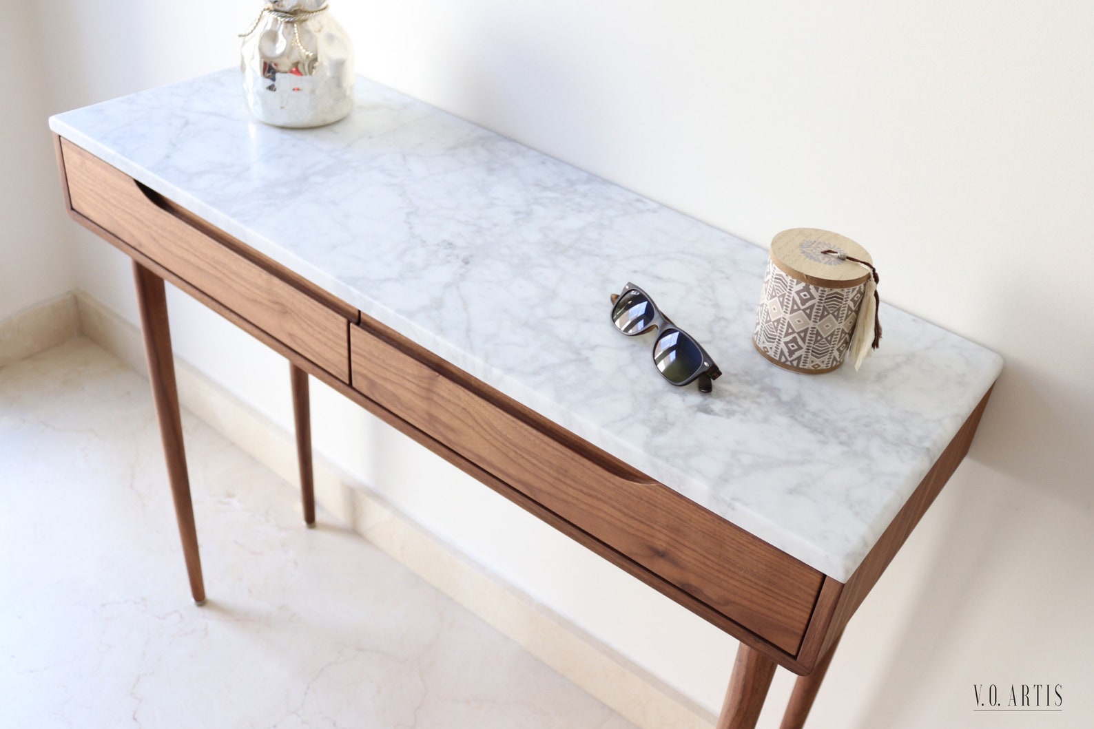 Entryway Console Table With 2 Drawers and 4 Legs in Solid - Etsy