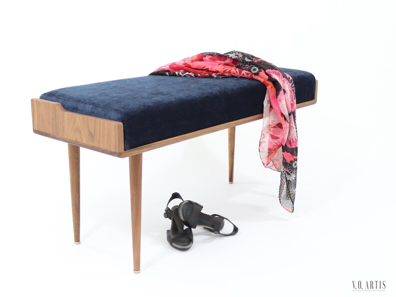 Bench Upholstered Bench Ottoman Stool Entryway Bench in | Etsy