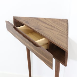 Corner Console Table in Solid Walnut or Oak - Etsy