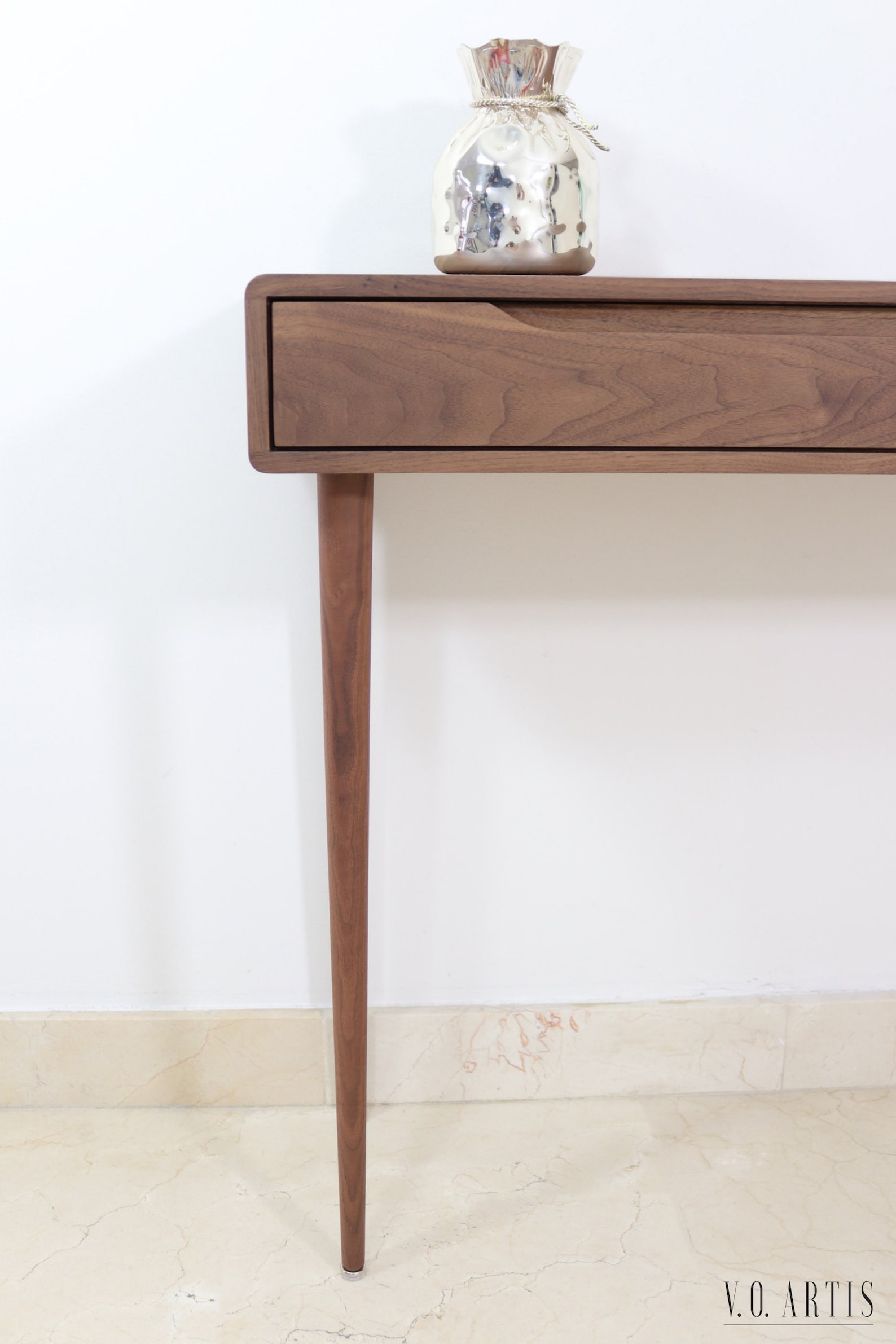 Console Table With 3 Drawers and 4 Legs in Solid American Oak or Walnut ...