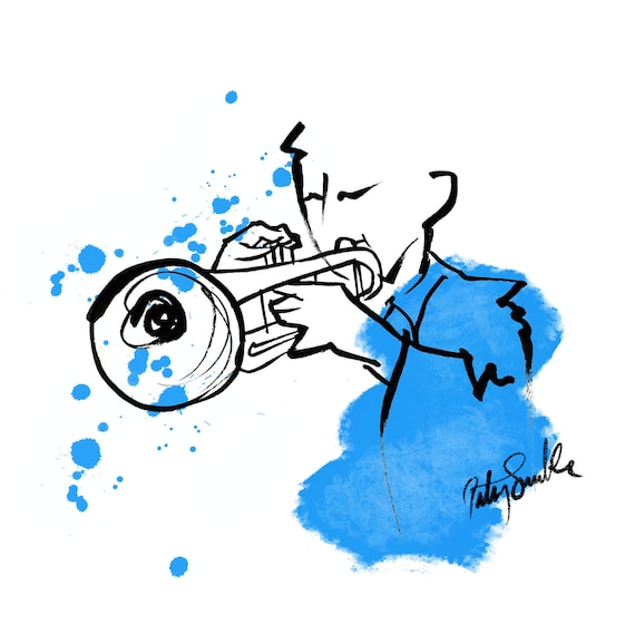 Trumpet Player Drawing