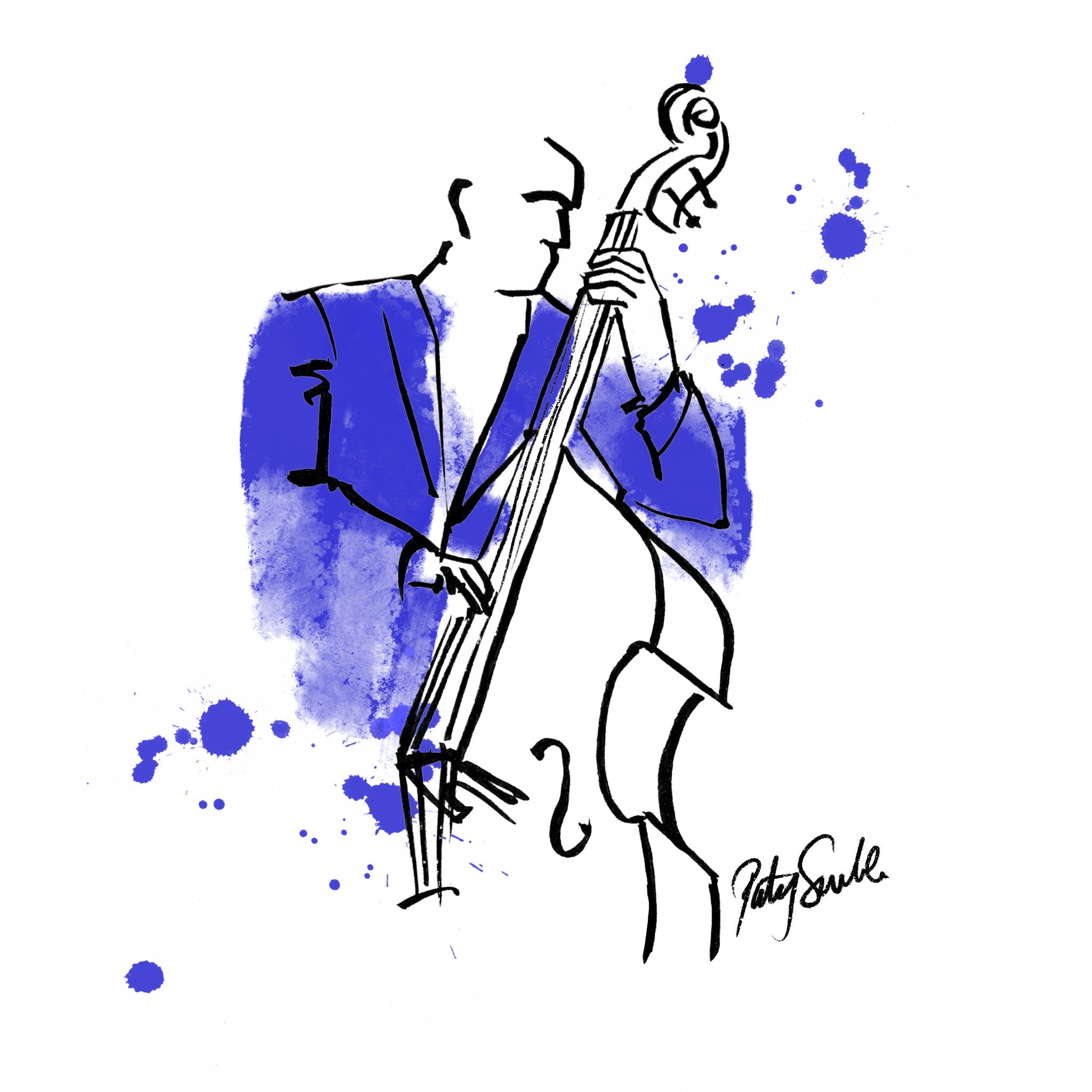 Double Bass Instrument Drawing