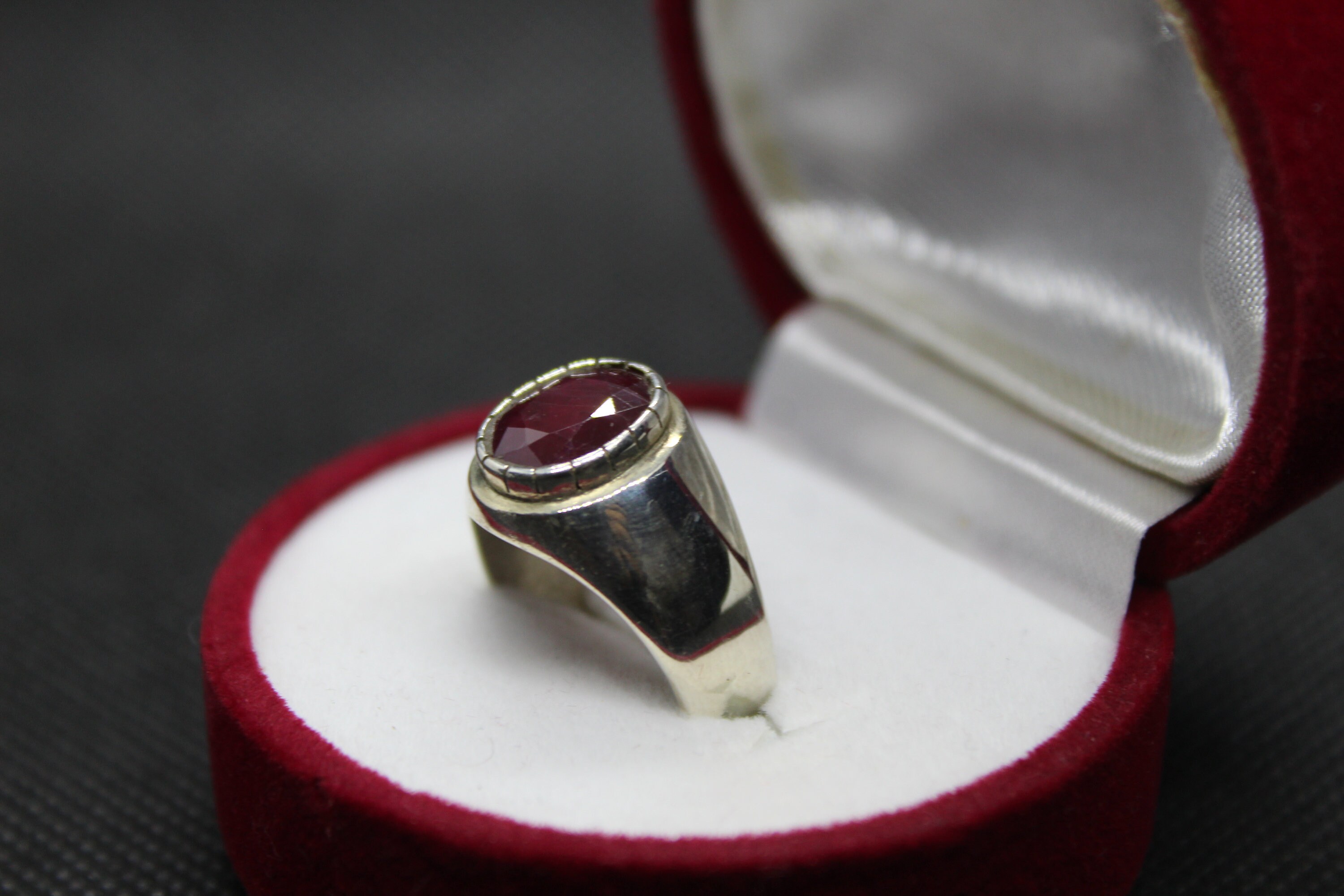 Big Deep Red Ruby Men Ring Sterling Silver 925 Ruby Ring Yaqut - Etsy UK