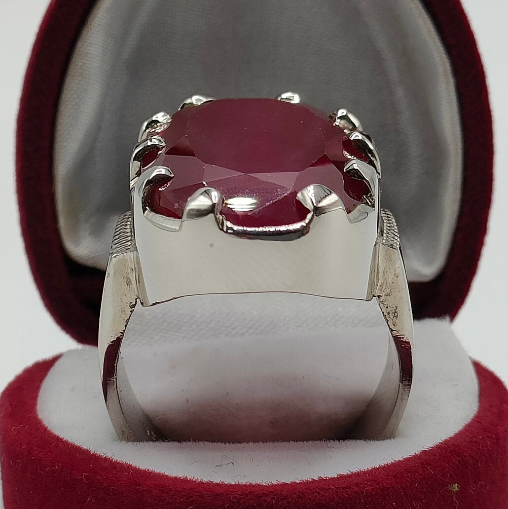 Elegant Design Ruby Ring Sterling Silver 925 Ring Mens Ruby - Etsy