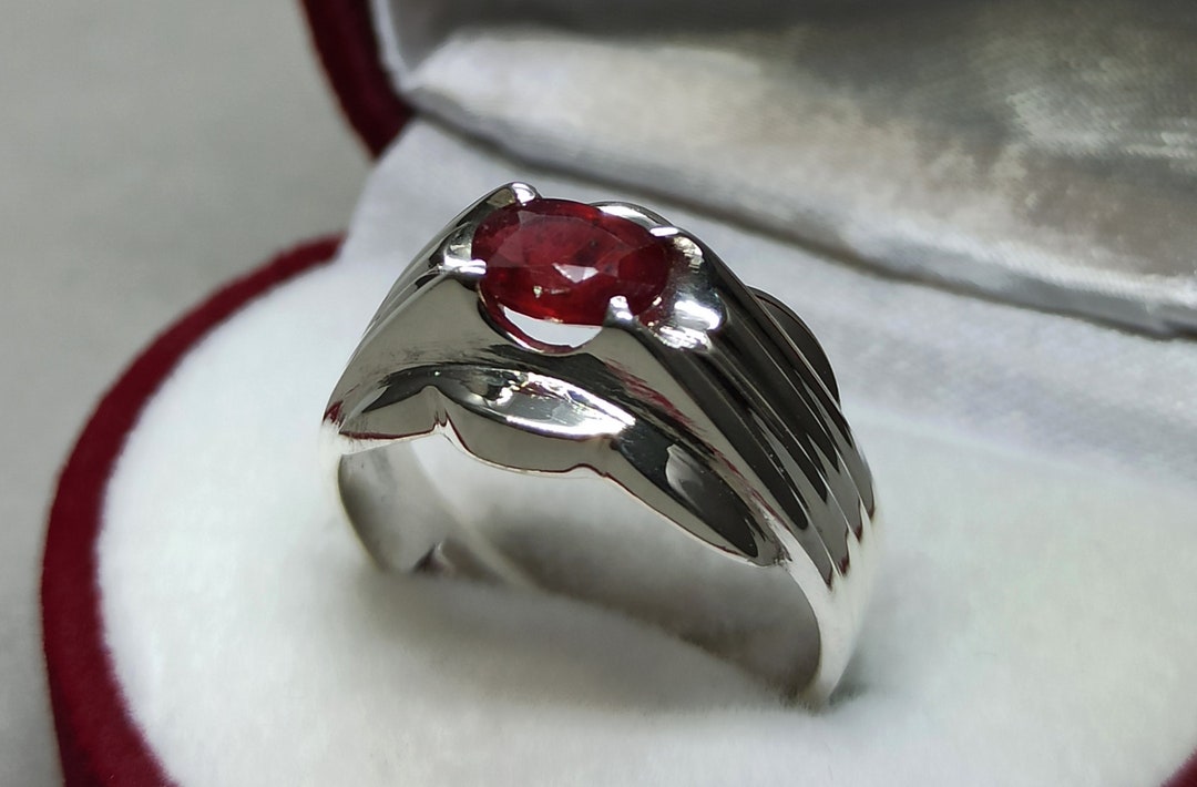 Natural Pigeon Deep Red Burma Ruby Women Ring Sterling Silver 925 ...