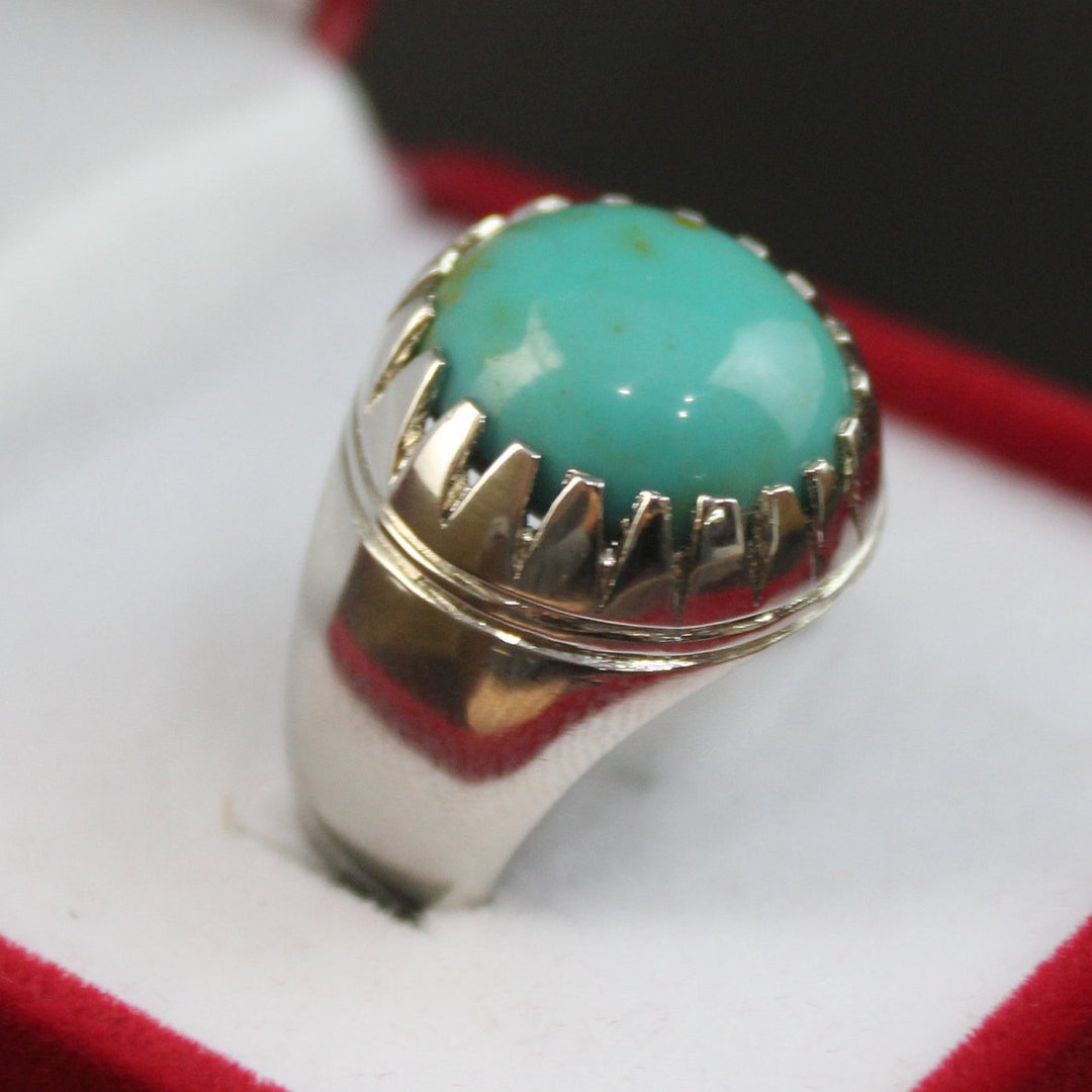 Men Natural Neshapuri Feroza Ring Firoza Sterling Silver 925 - Etsy