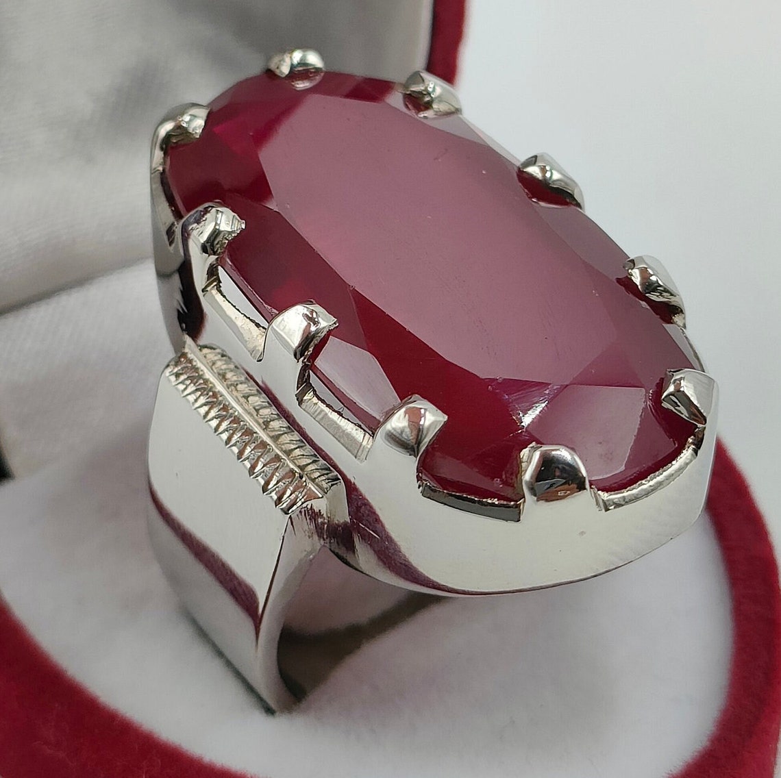Elegant Design Ruby Ring Sterling Silver 925 Ring Mens Ruby - Etsy