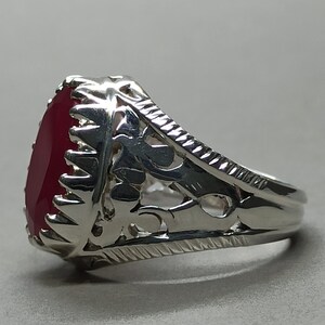 Red Ruby Ring Sterling Silver 925 Ring Mens Ruby Ring Yaqut | Etsy