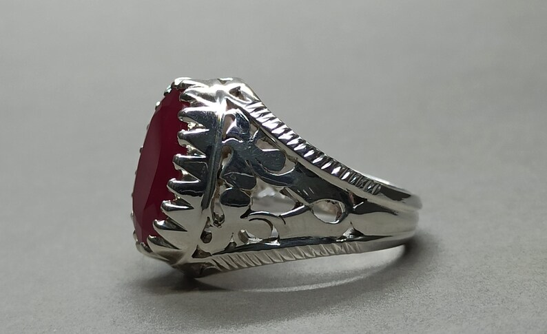 Red Ruby Ring Sterling Silver 925 Ring Mens Ruby Ring Yaqut - Etsy
