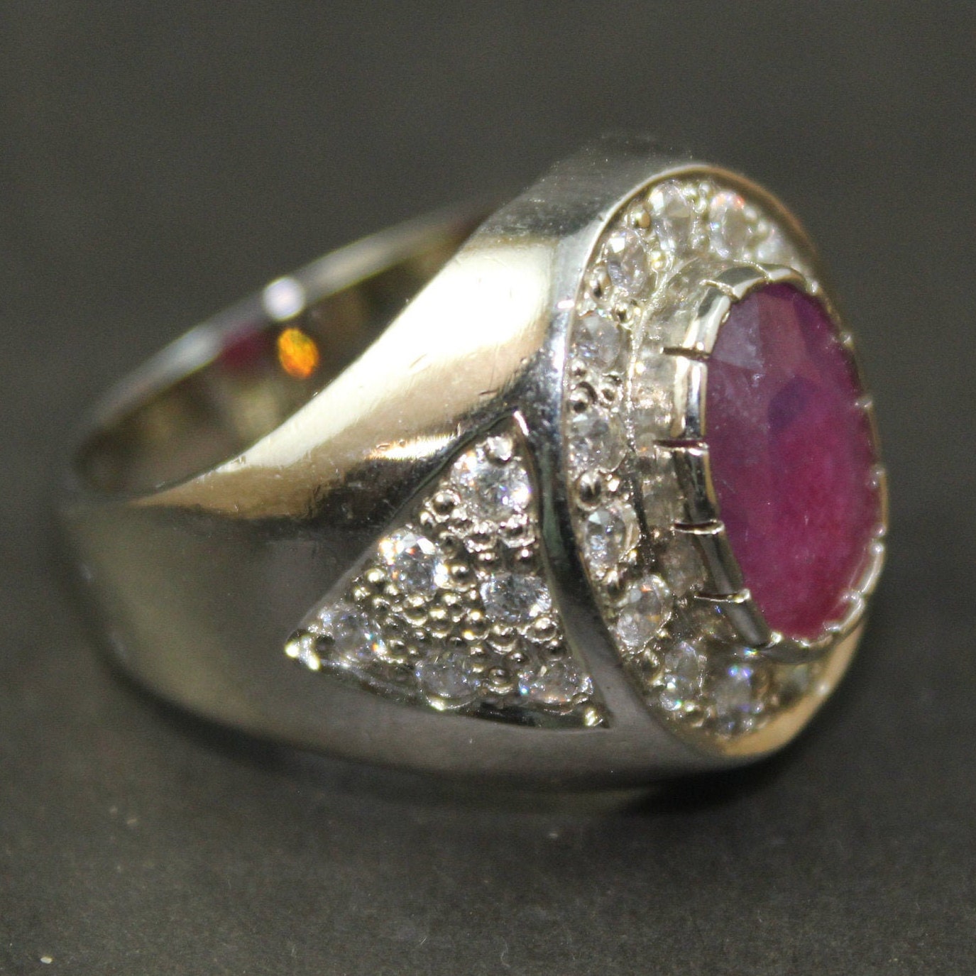 Men & Women Ceylon Ruby Ring Sterling Silver 925 Ring Natural | Etsy