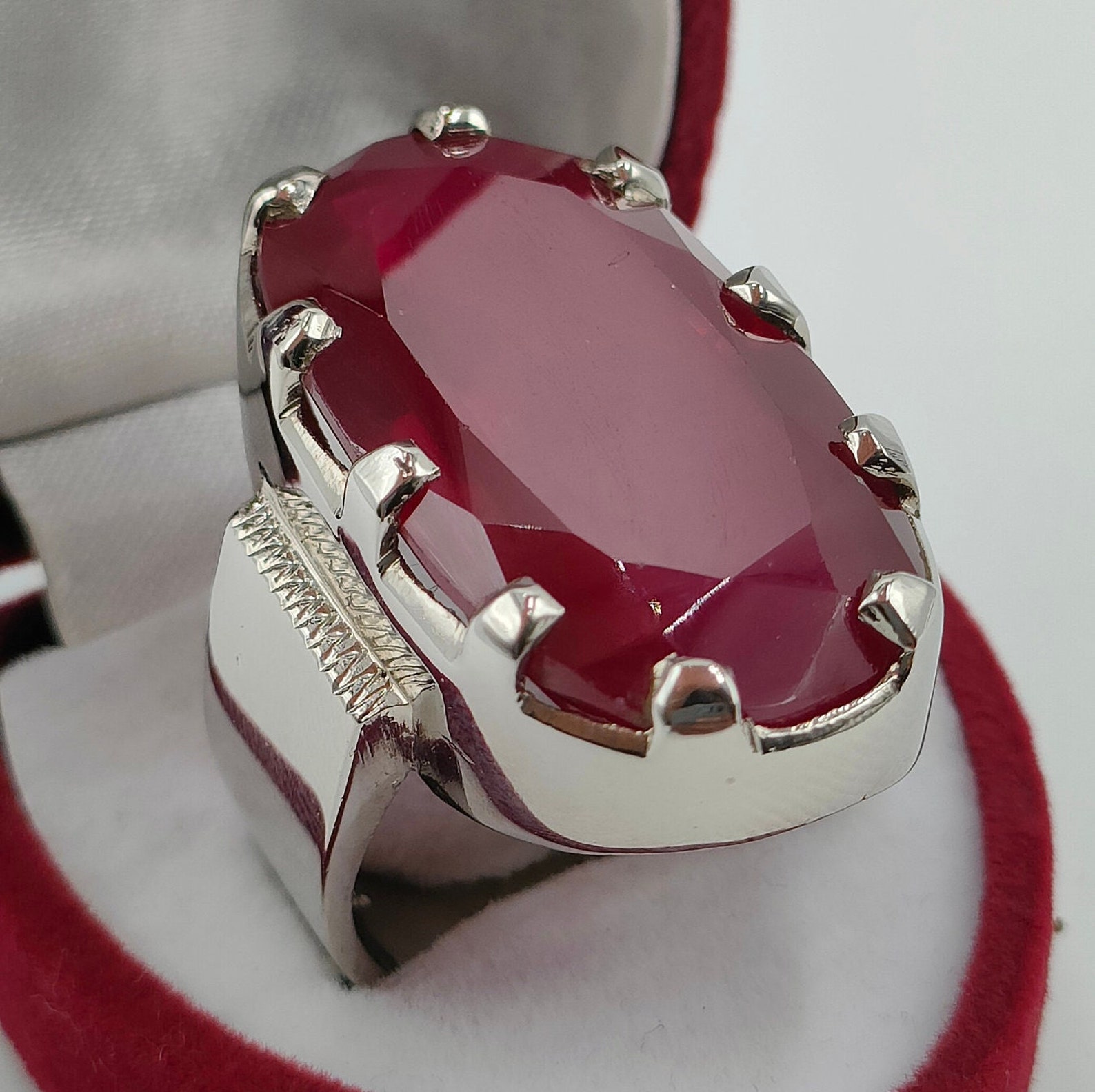 Elegant Design Ruby Ring Sterling Silver 925 Ring Mens Ruby - Etsy