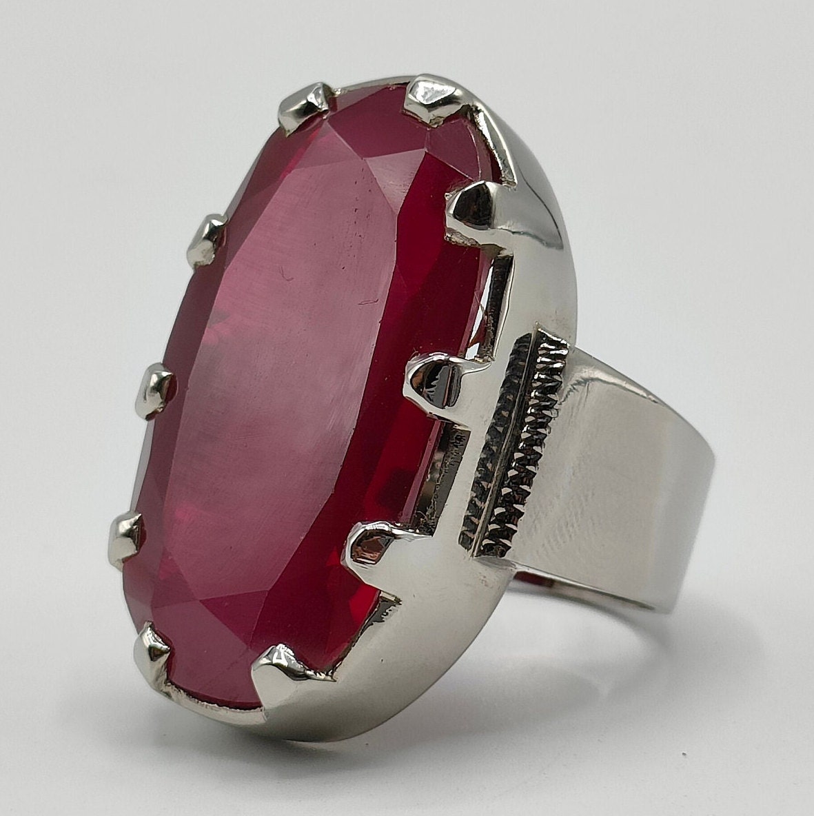 Elegant Design Ruby Ring Sterling Silver 925 Ring Mens Ruby - Etsy