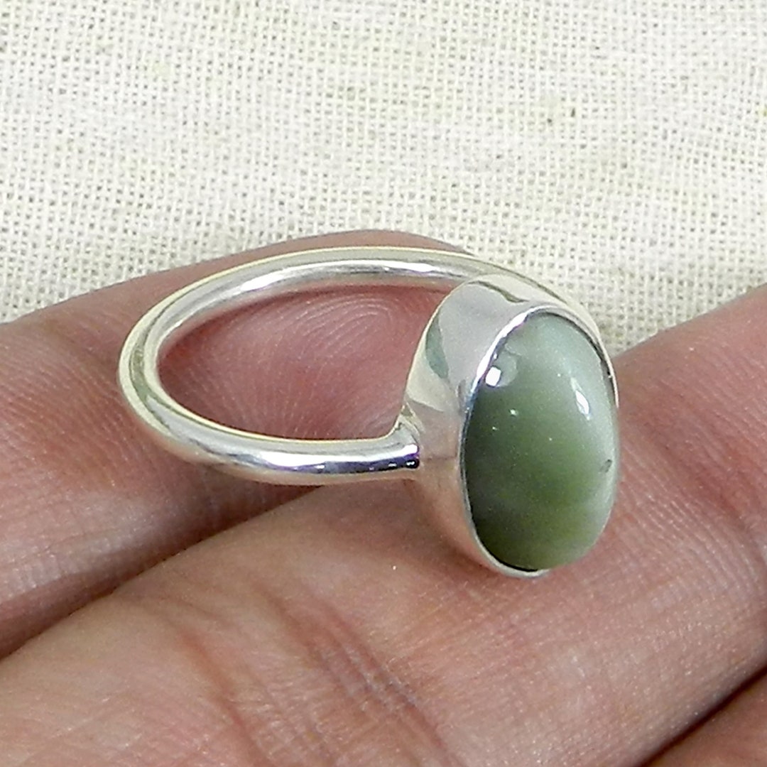 Handmade Chrysoberyl Cat's Eye Ring: Bezel Set Sterling Silver - Etsy