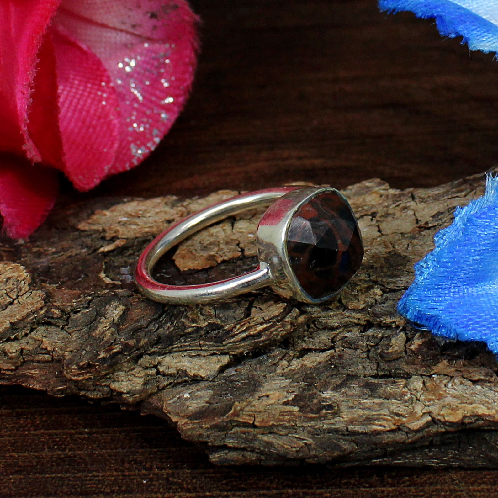 Mahogany Obsidian Ring-925 Sterling Silver Ring-Obsidian | Etsy