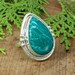 Natural Green Amazonite Gemstone Sterling Silver Ring, Men Women Ring ...