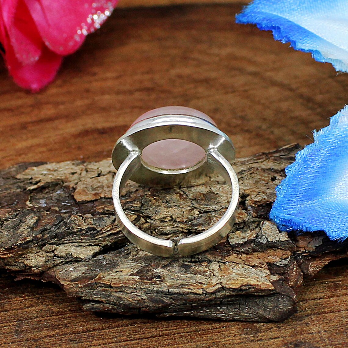 Rose Quartz Ring Pink Stonehandmade Jewelry 925 Silver - Etsy