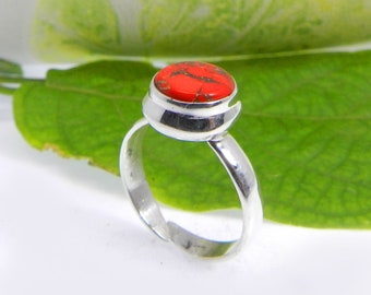 Red Turquoise Ring | Etsy