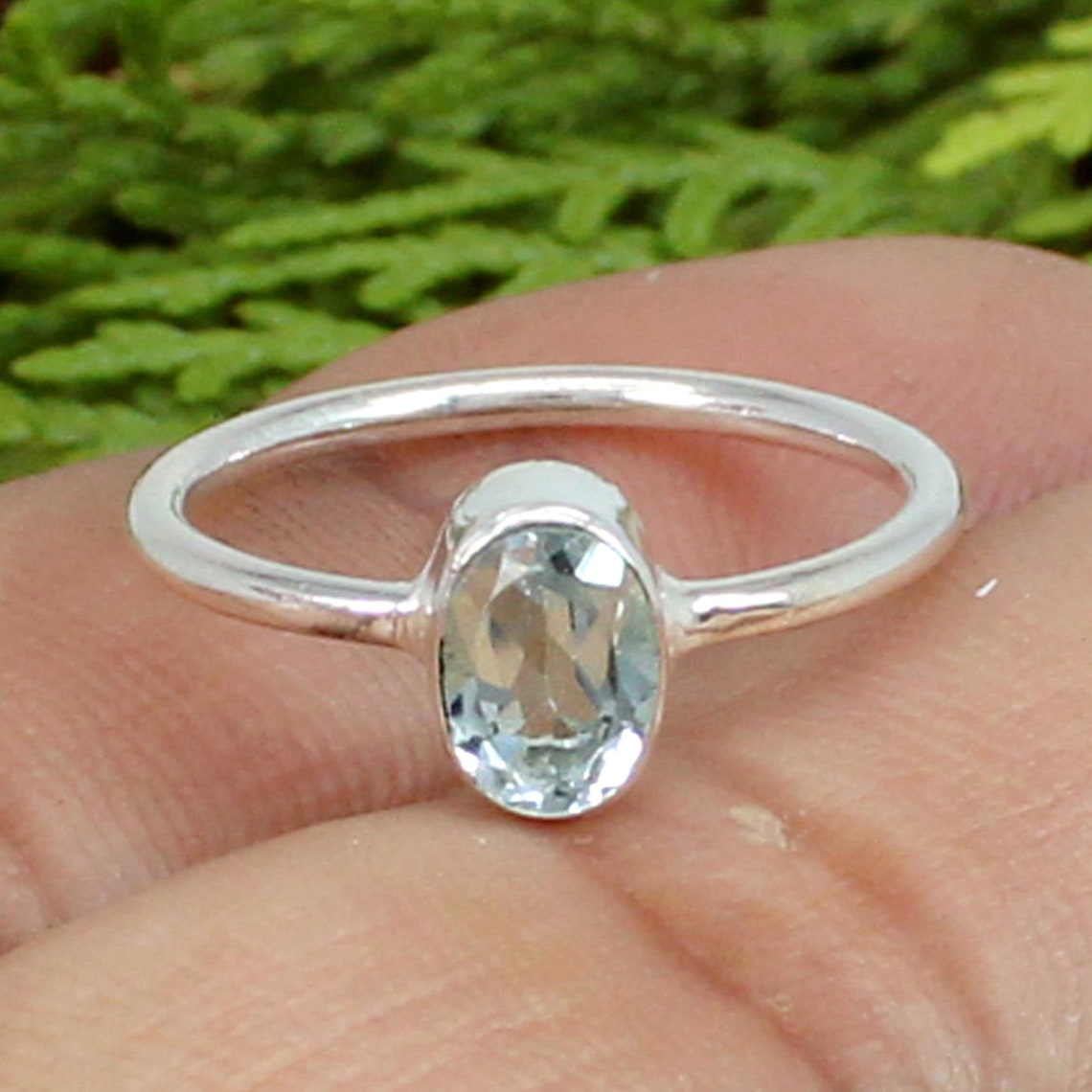 Natural White Topaz Ring SilverSolitaire Rings925 Silver | Etsy